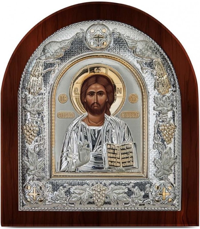 Ασημενια Εικονα Χριστος Ανοιχτο Βιβλιο
