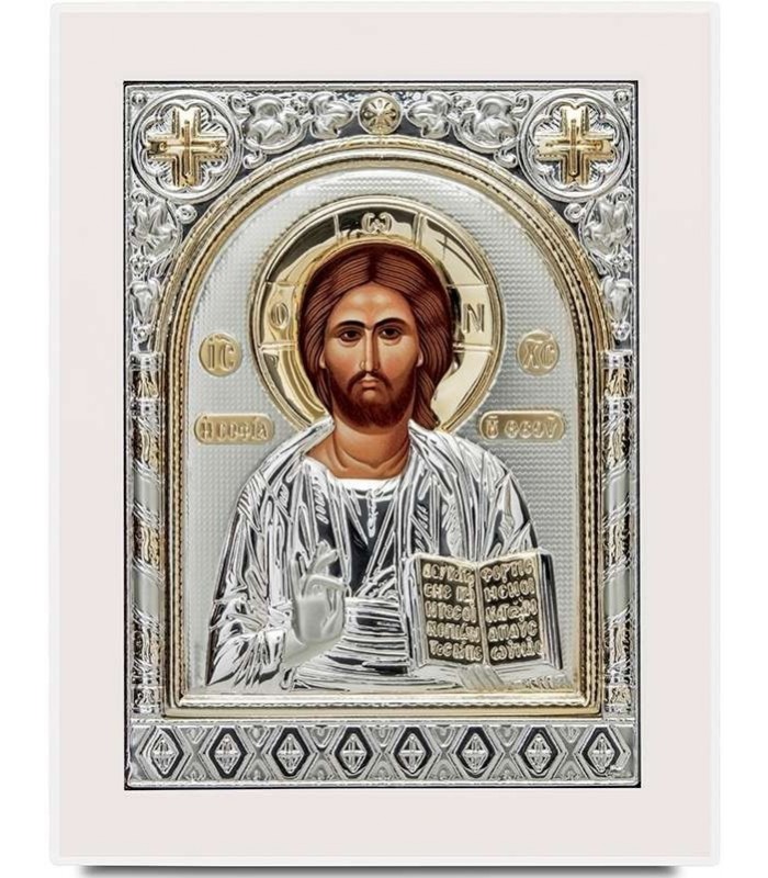 Ασημενια Εικονα Χριστος Ανοιχτο Βιβλιο