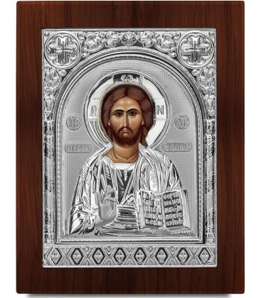 Ασημενια Εικονα Χριστος Ανοιχτο Βιβλιο