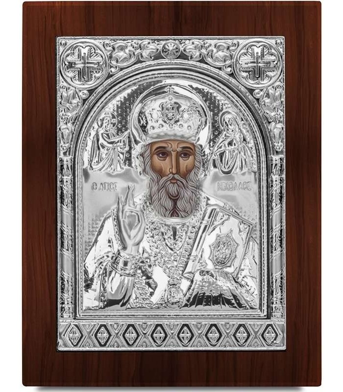 Ασημενια Εικονα Αγιος Νικολαος